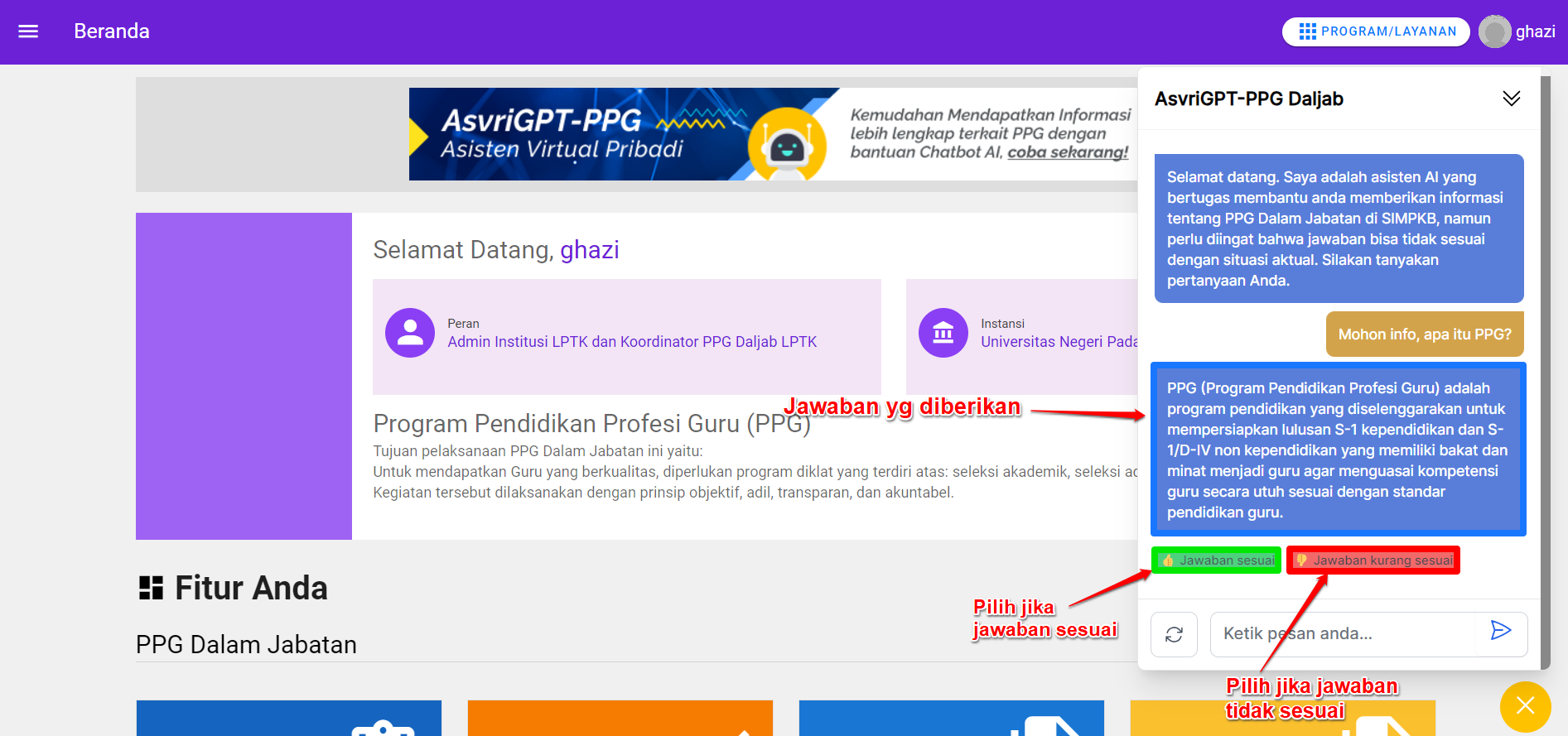 Panduan Operasional Akses Chatbot AsvriGPT SIMPKB · Panduan SIMPKB ...